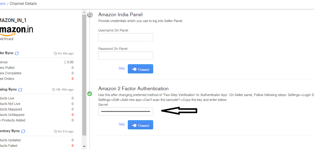 Amazon 2 Factor/Step Authentication - Unicommerce Support Portal