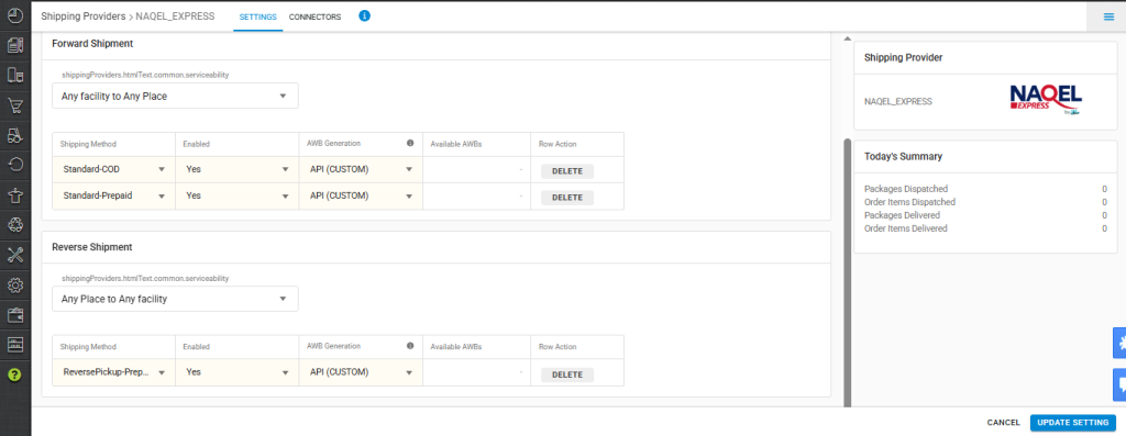 Integration with Naqel Express - Unicommerce Support Portal